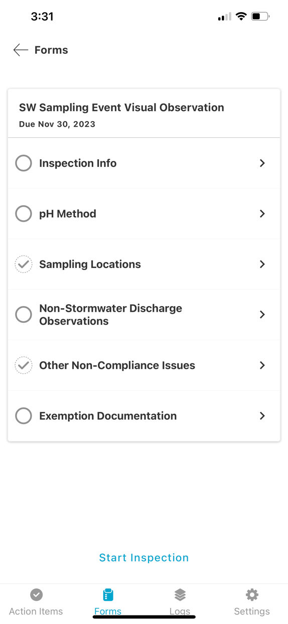 Mobile: Inspection Forms