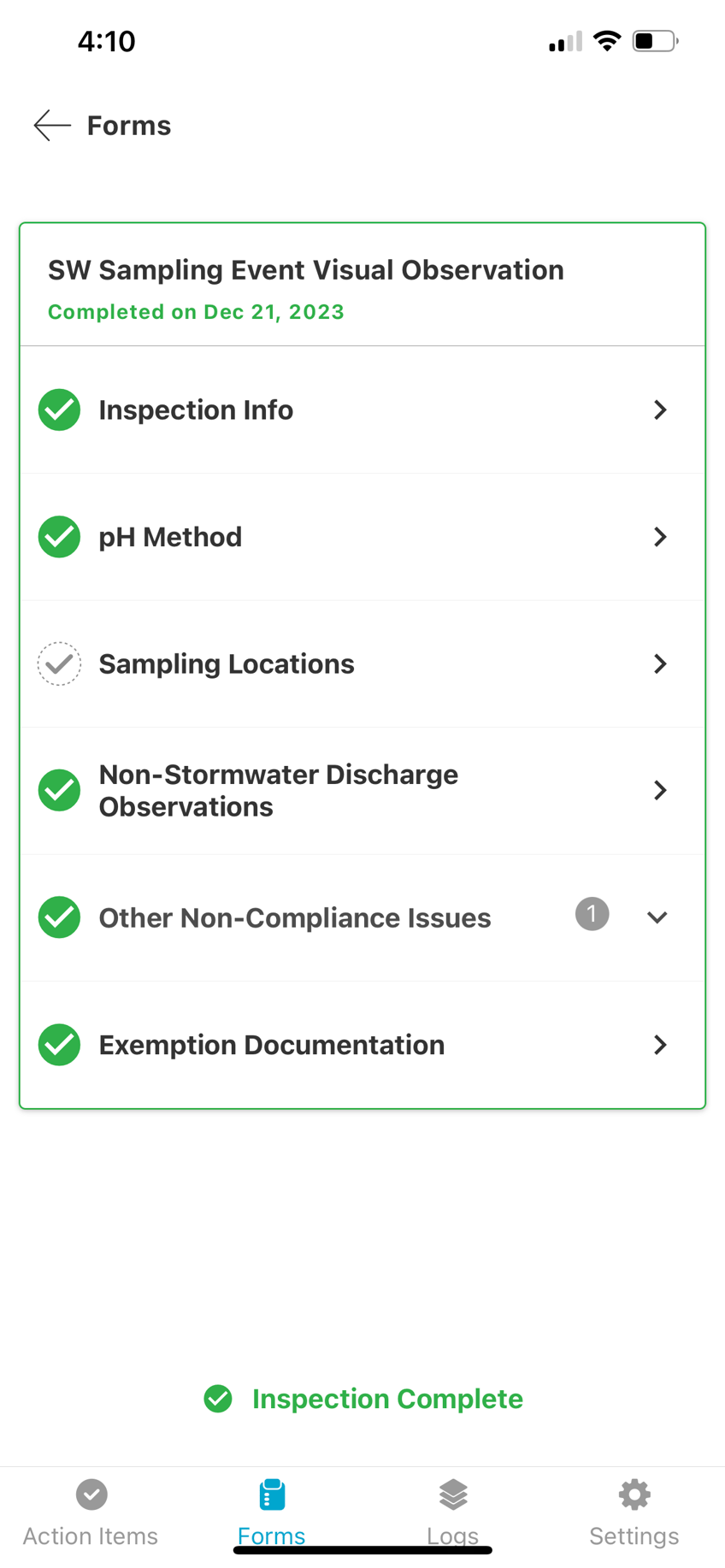 Mobile: Inspection Forms